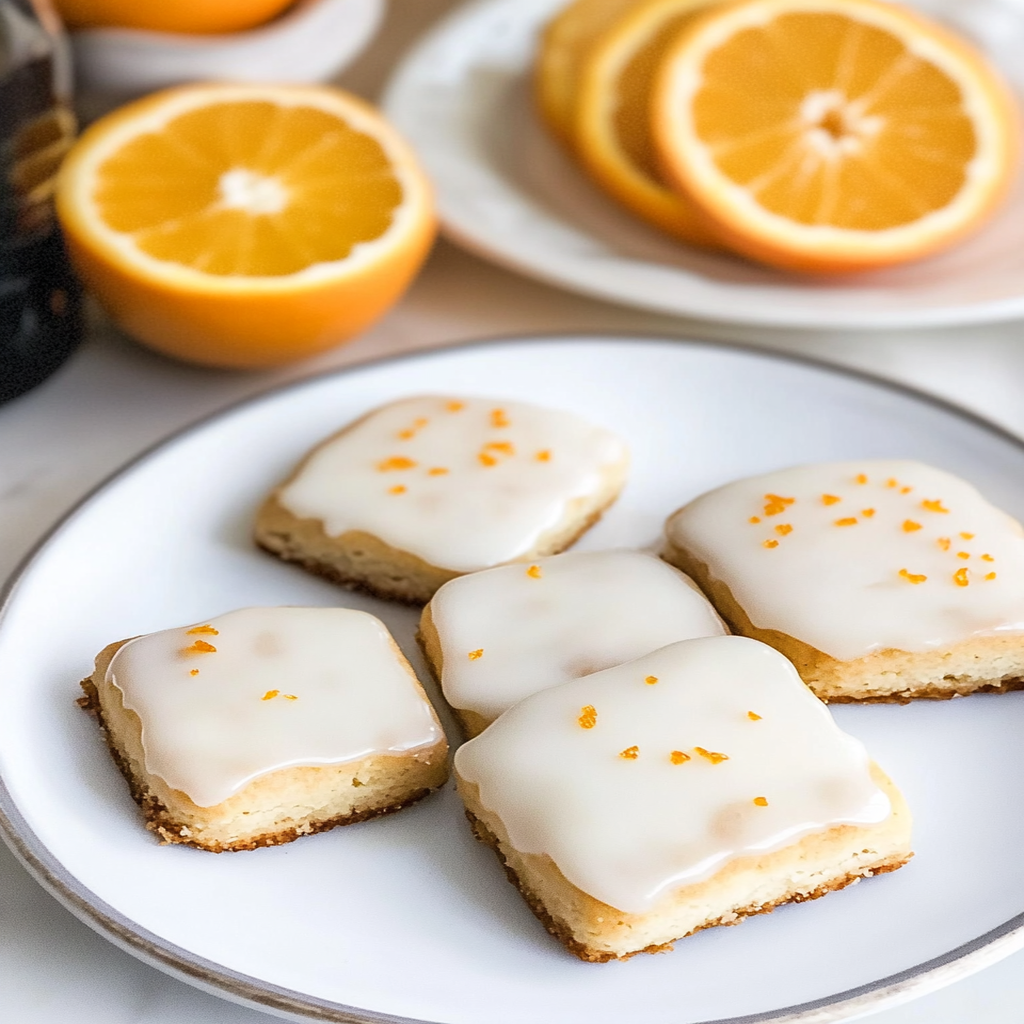Cardamom Shortbread Cookies with Orange Glaze