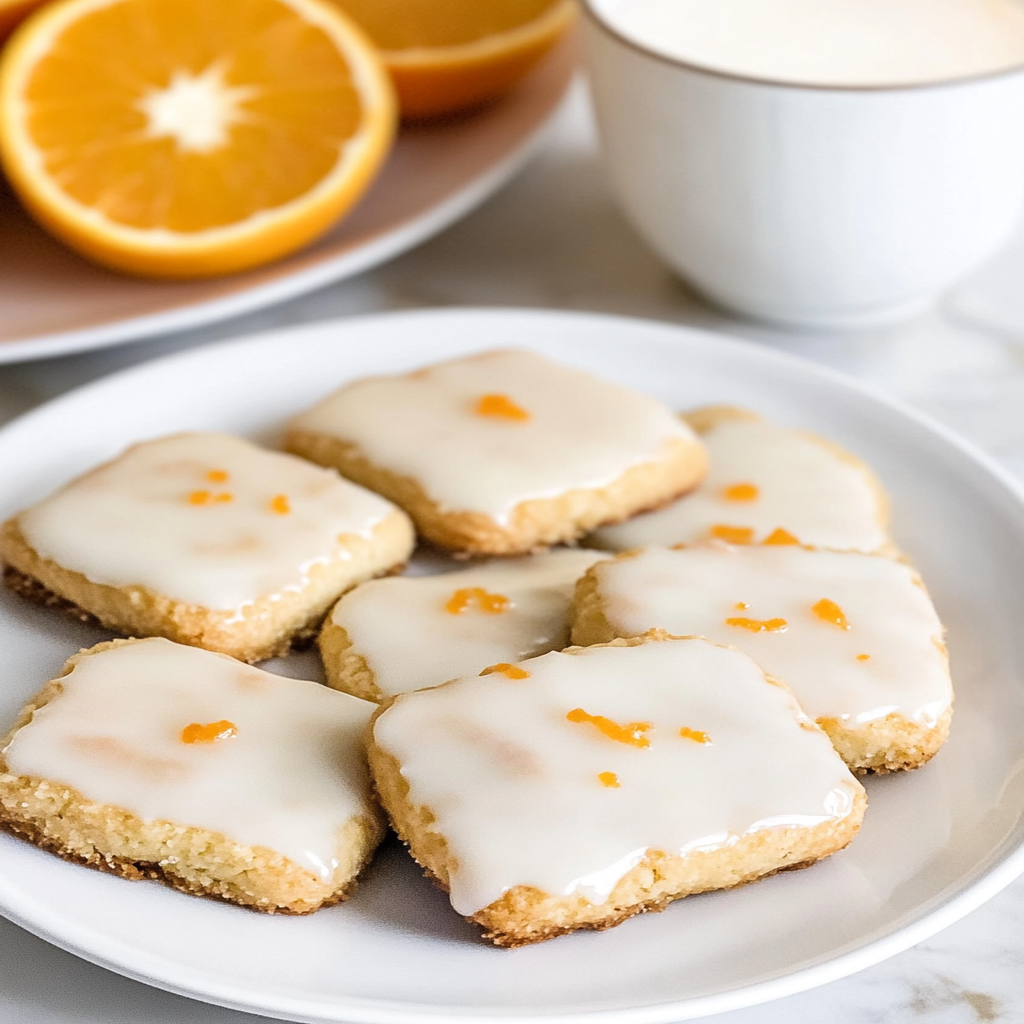 Cardamom Shortbread Cookies with Orange Glaze