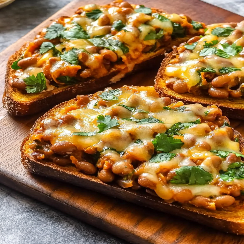 Cheesy Masala Beans on Toast
