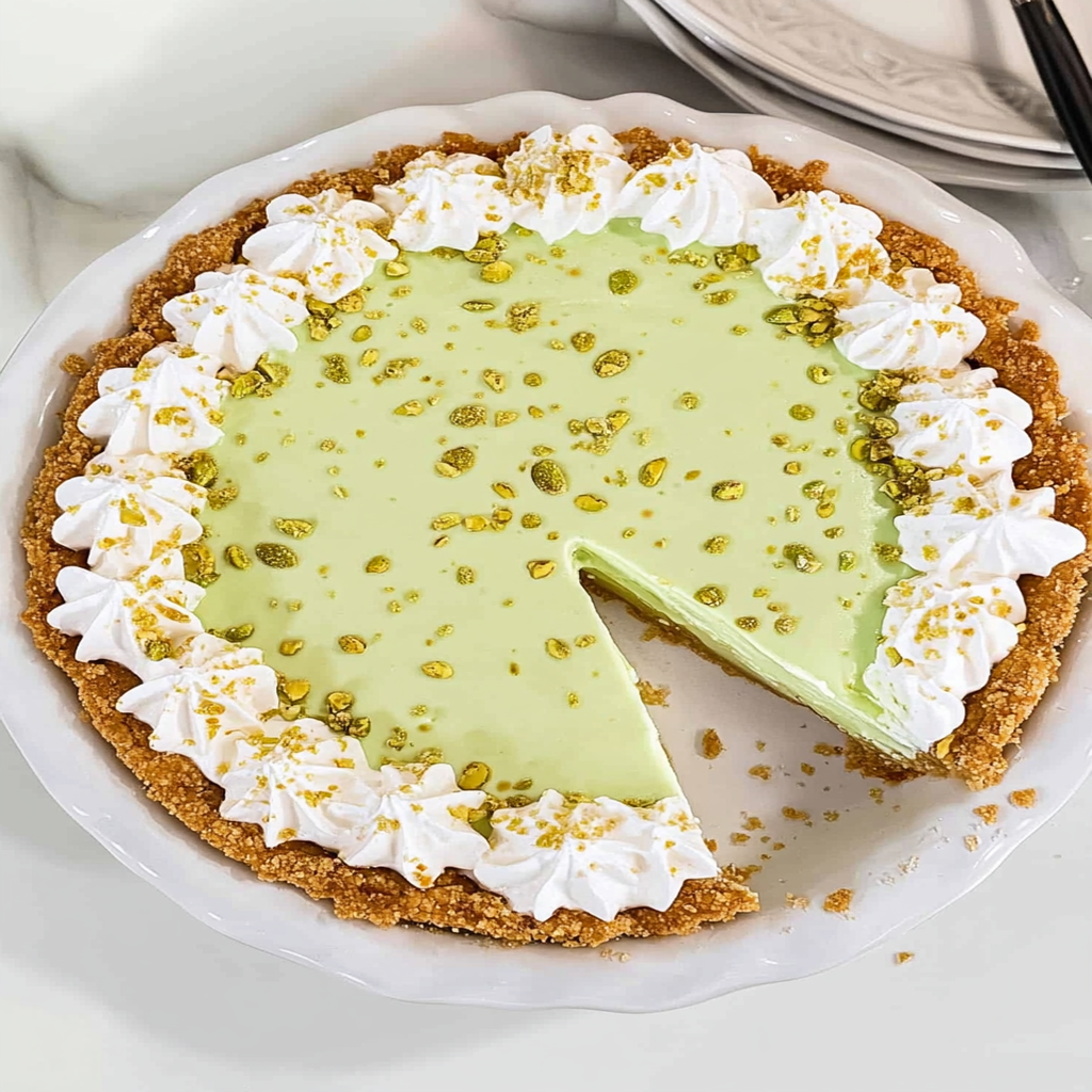 Easy No Bake Pistachio Cream Pie