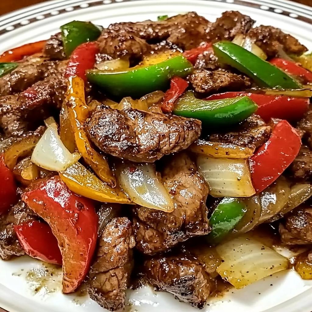 Pepper Steak with Bell Peppers and Onion