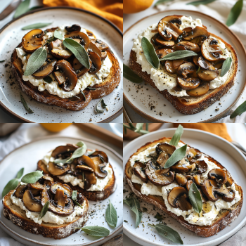 Mushroom and Sage Ricotta Toast