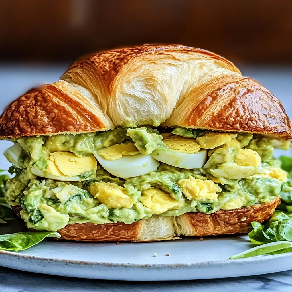Avocado Egg Salad Croissant Sandwiches