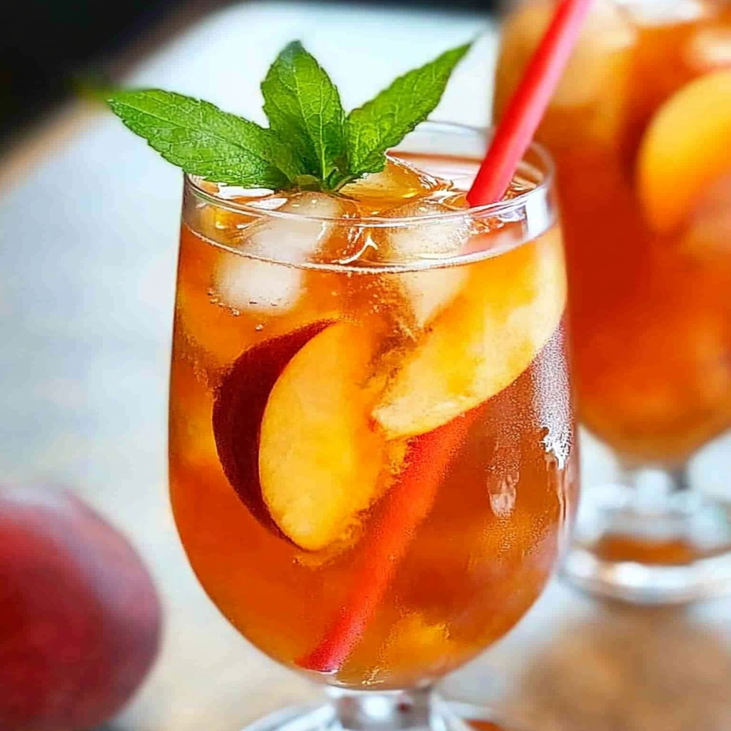 Cool & Refreshing Olive Garden Peach Bellini Tea Copycat