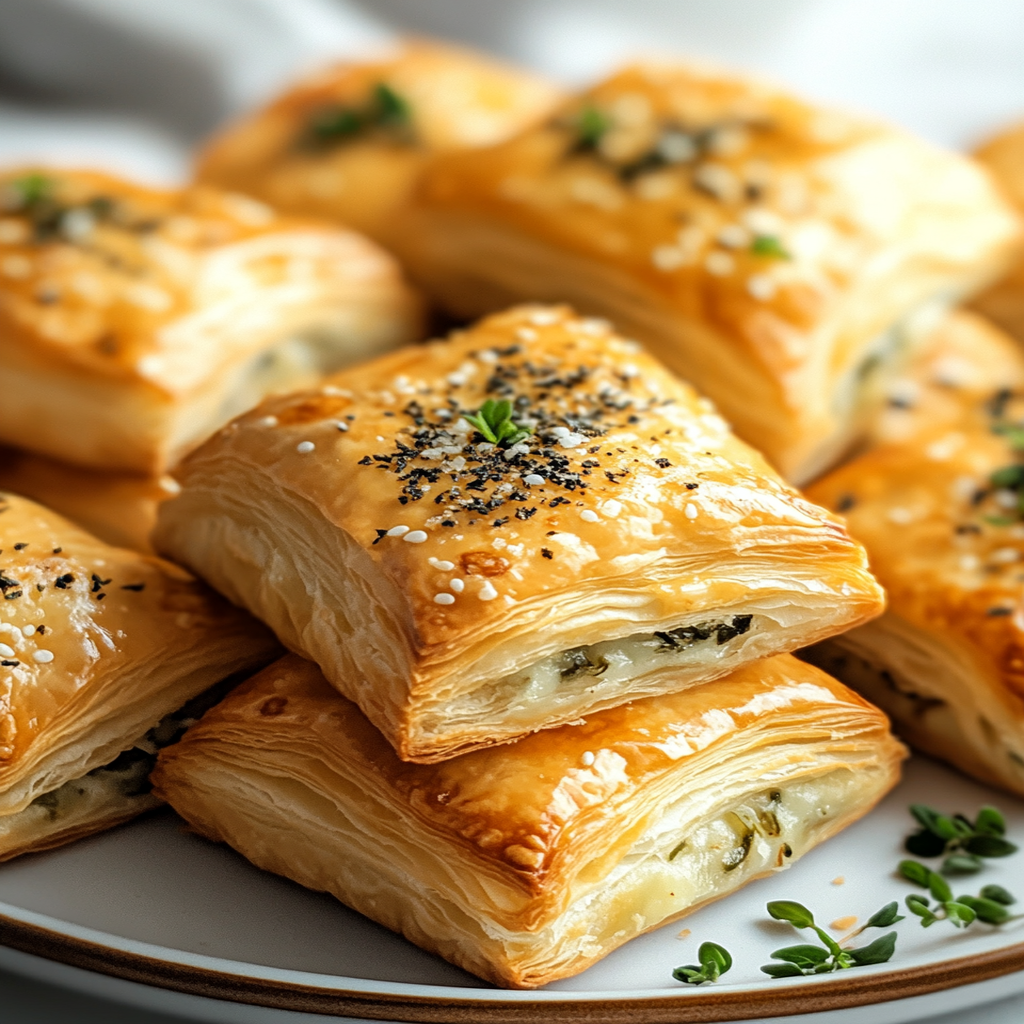 Herb and Cheese Stuffed Puff Pastry Bites