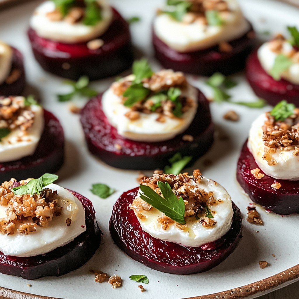 Roasted Beet and Goat Cheese Salad Bites