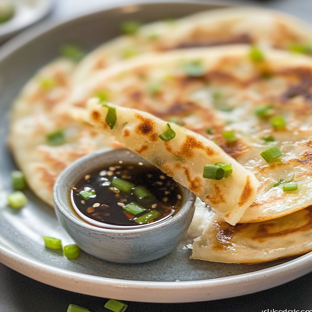 Scallion Pancakes with Dipping Sauce aka Cong You Bing