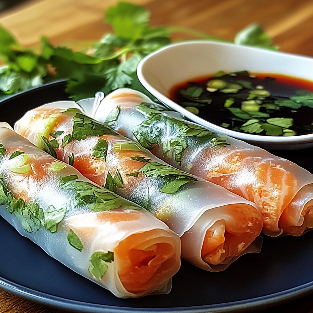 Tangy Salmon Spring Rolls