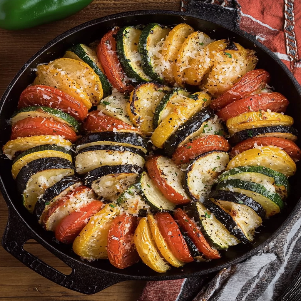 Layered Roasted Vegetables With Parmesan