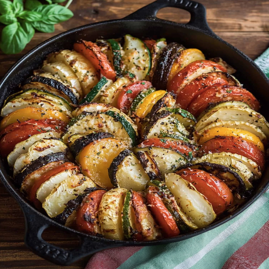 Layered Roasted Vegetables With Parmesan