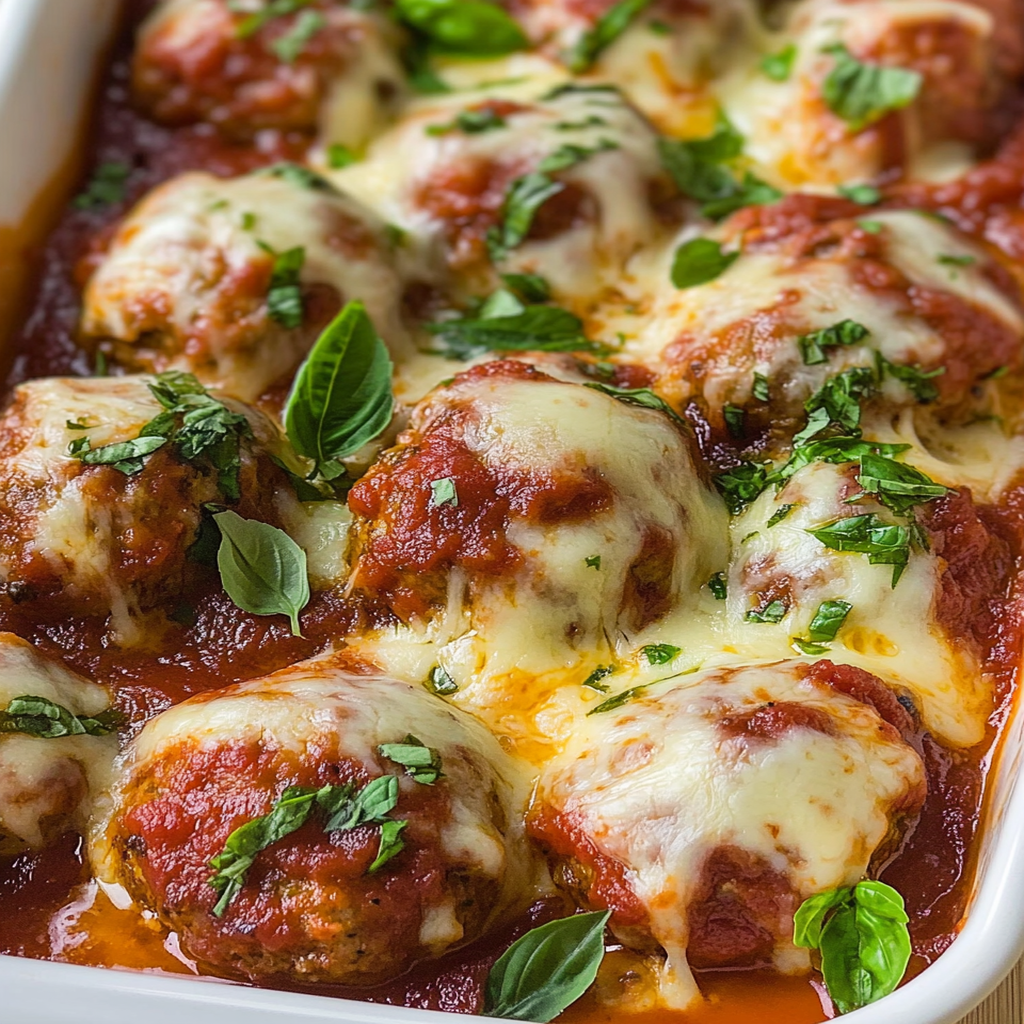 Meatballs with Cheese and Marinara Sauce