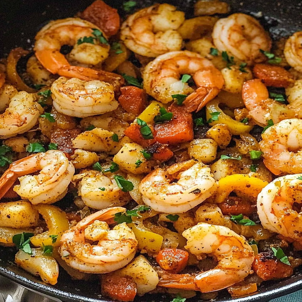 Spicy Cajun Shrimp and Fish Skillet