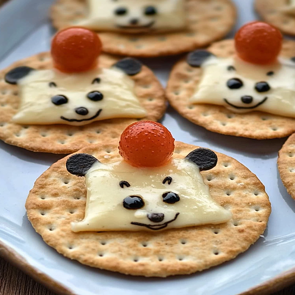 Cheese Mouse on Crackers