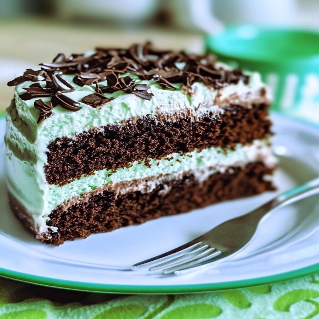 Frosted Mint Chocolate Double Layer Cake