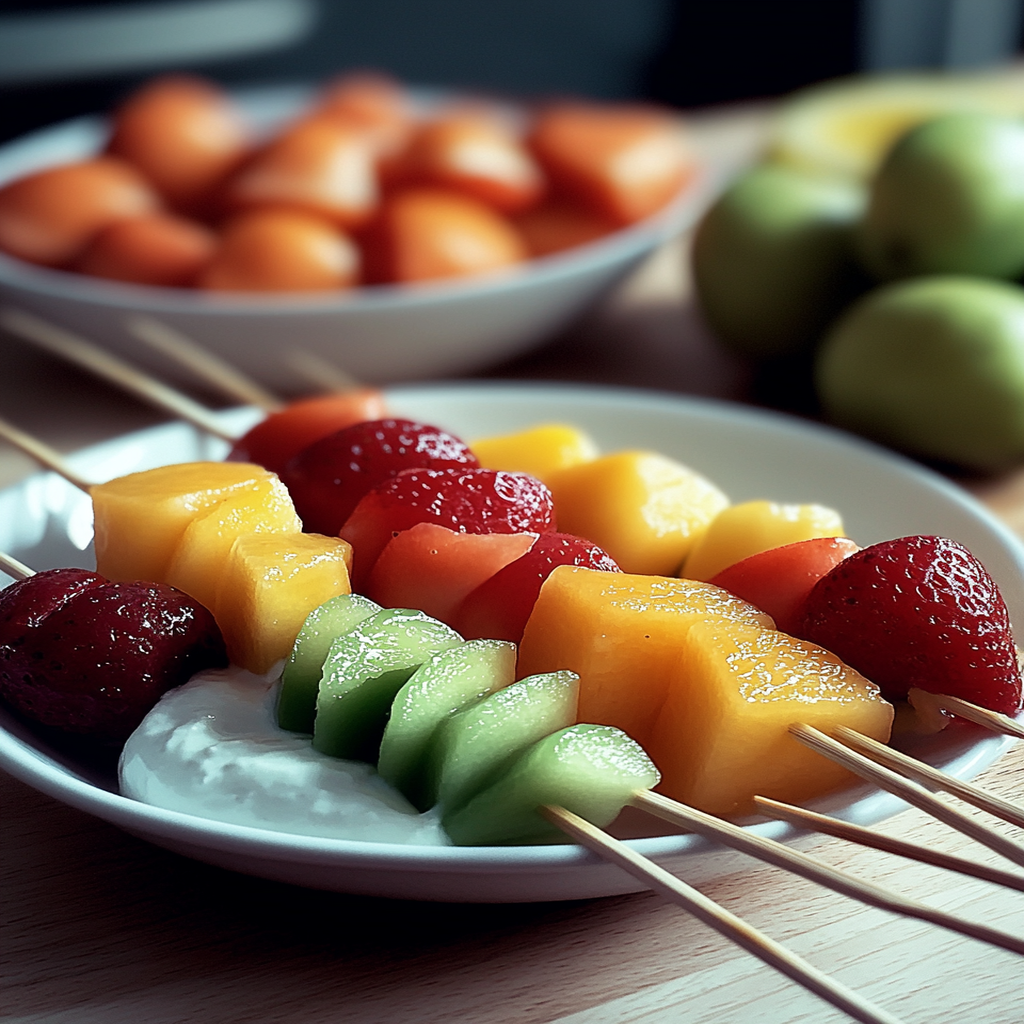 Fruit Kabobs with Yogurt Dip