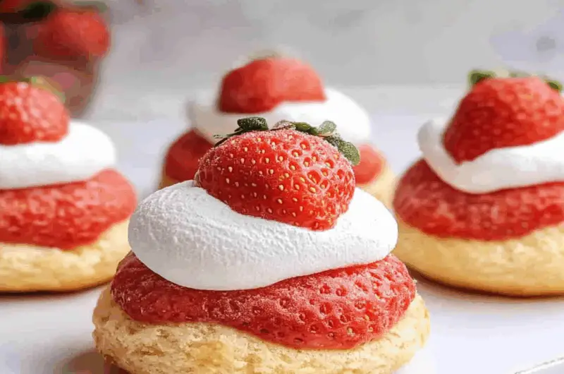 Homemade Strawberry Choux au Craquelin