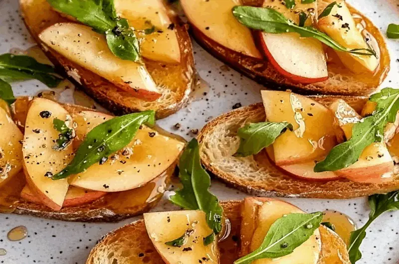 Apple & Brie Crostini with Hot Honey