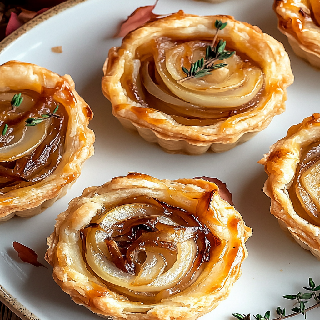 Caramelized Onion and Apple Tartlets