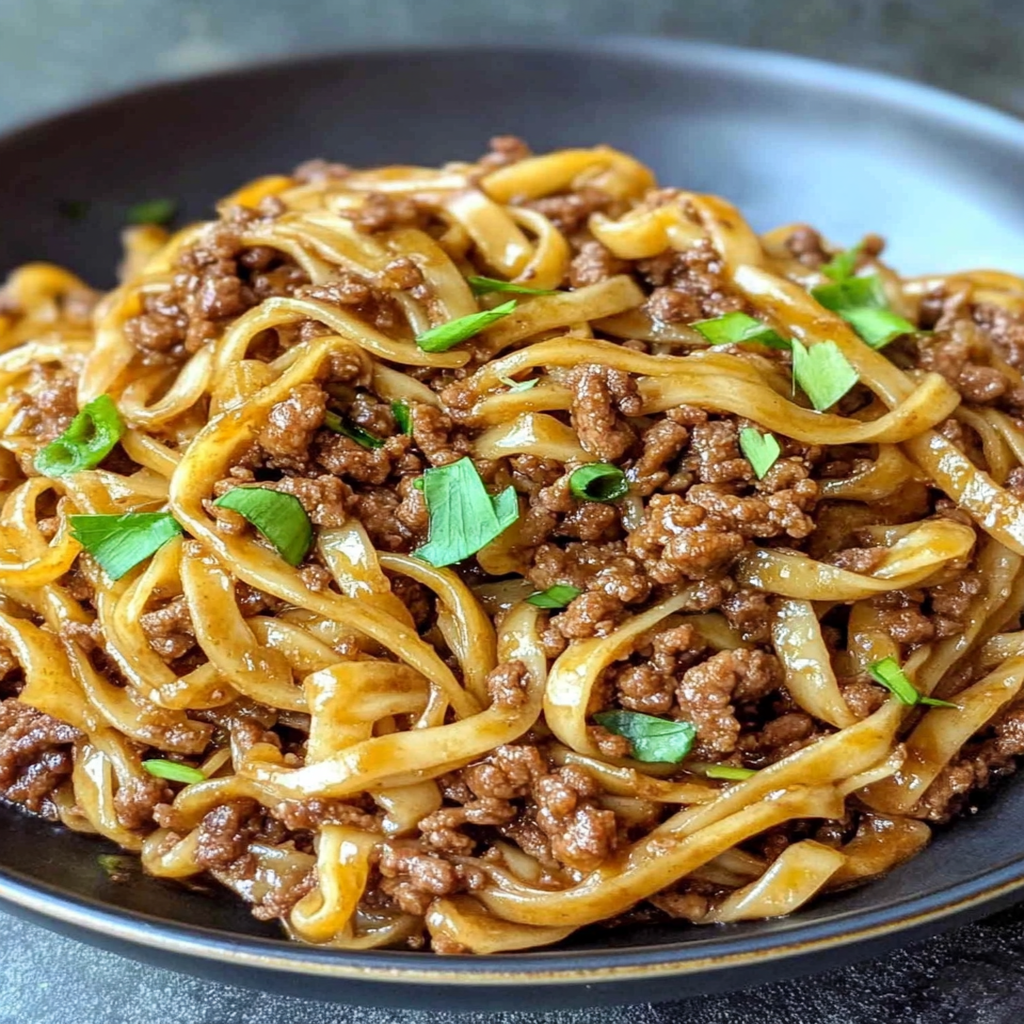 Mongolian Ground Beef Noodles