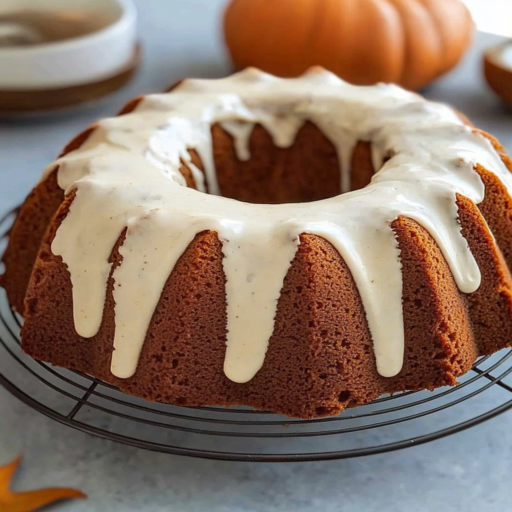 Pumpkin Bundt Cake with Cream Cheese Icing
