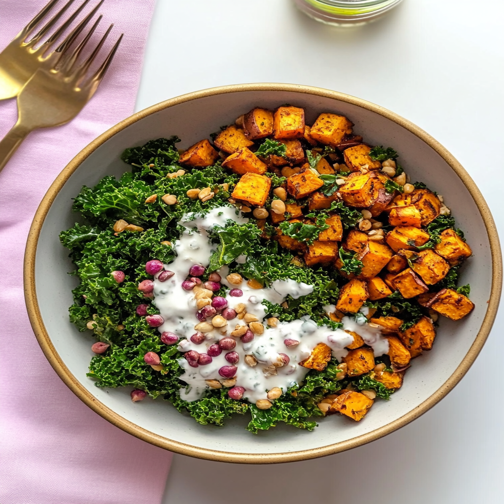 Roasted Sweet Potato and Kale Bowl