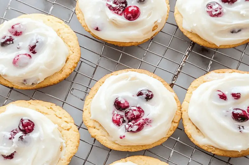 Sparkling Frosted Cranberry Cookies