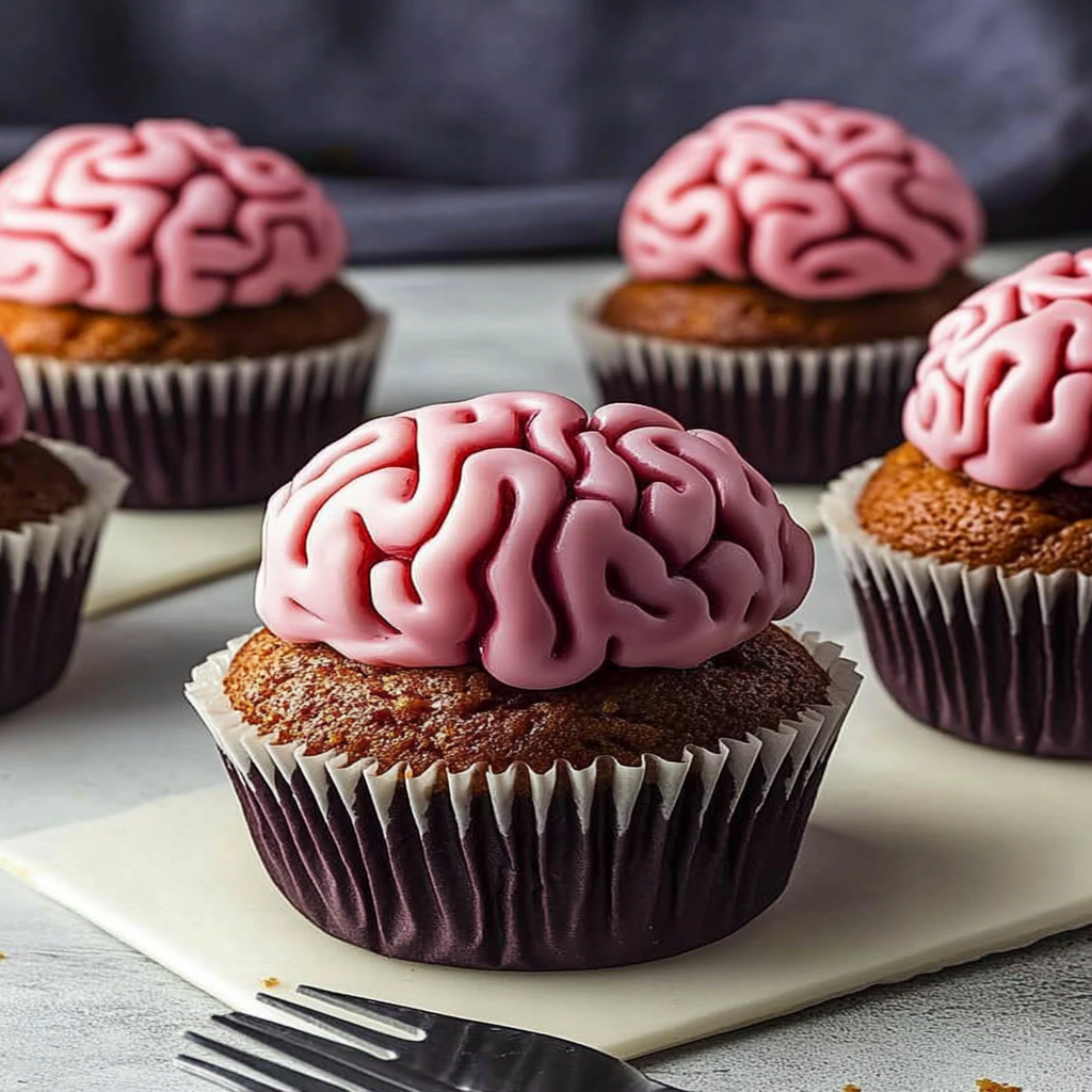 Zombie Brain Cupcakes