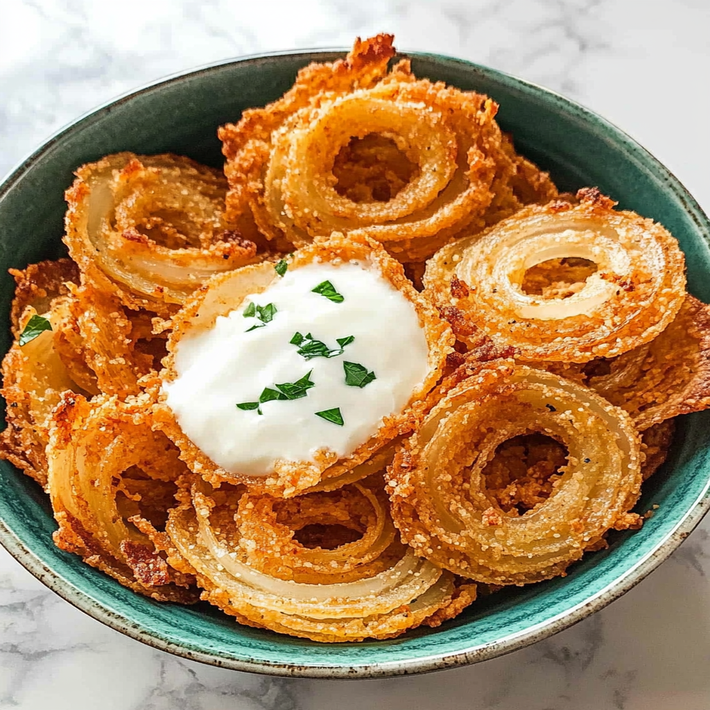 Crispy Parmesan Onion Ring Chips