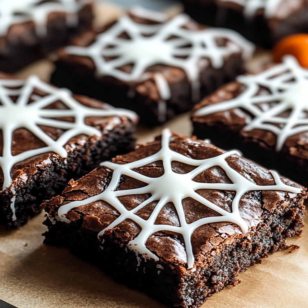 Spooky Spiderweb Brownies