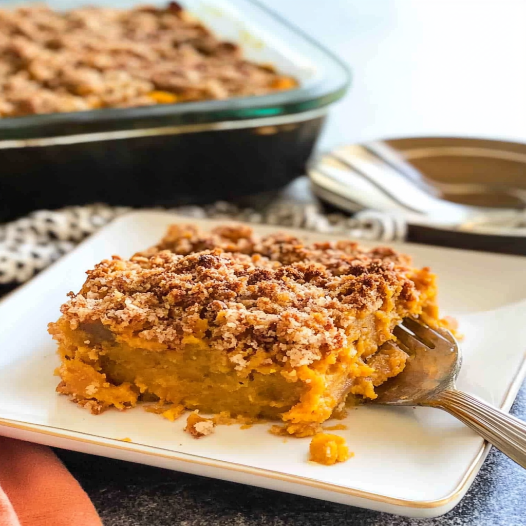 Sweet Potato Casserole with Coconut Topping