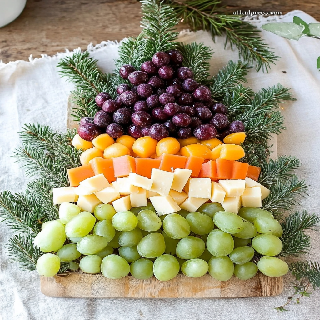 Christmas Tree Fruit & Cheese Platter