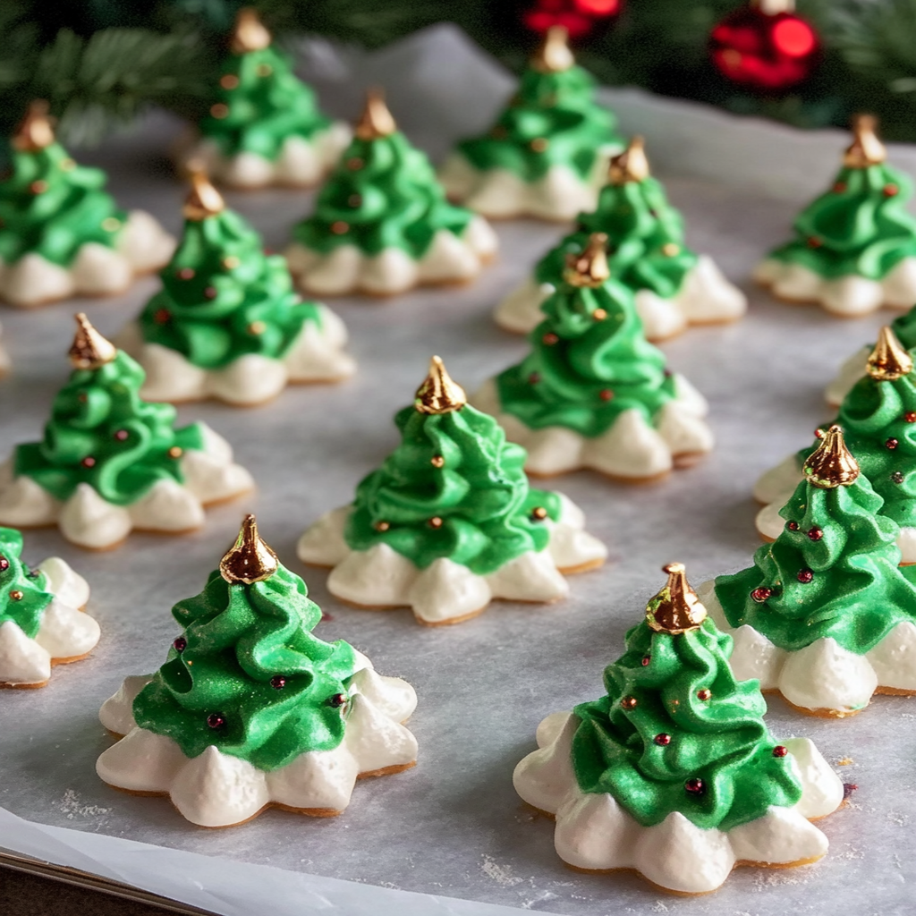 Christmas Tree Meringues
