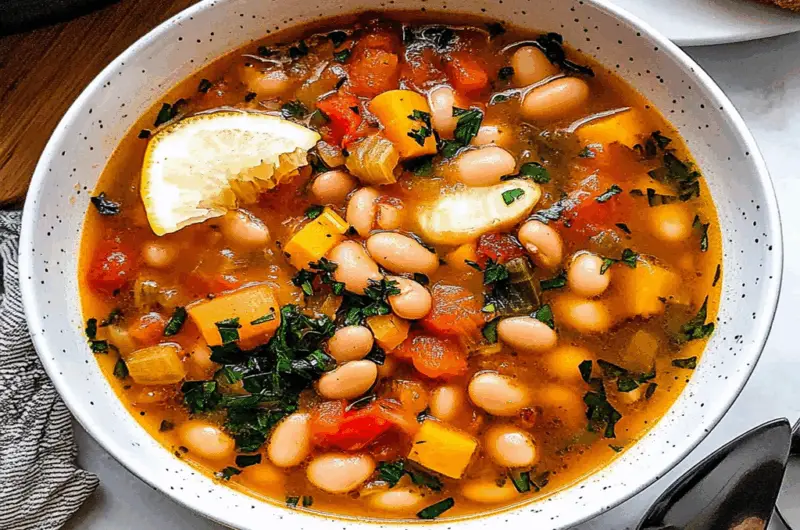 Cozy Navy Bean Vegetable Soup
