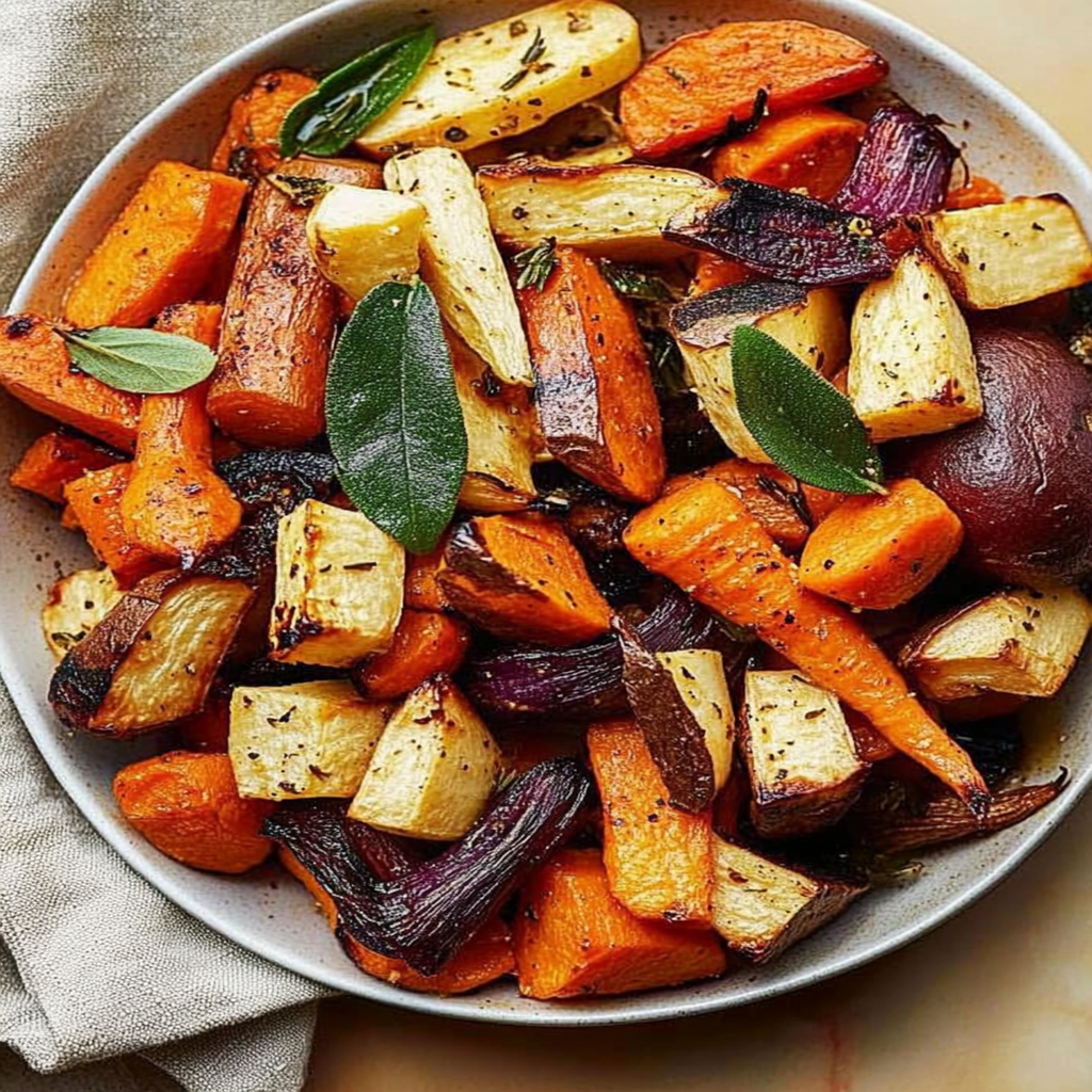 Roasted Root Vegetables (Carrots, Parsnips, Sweet Potatoes)