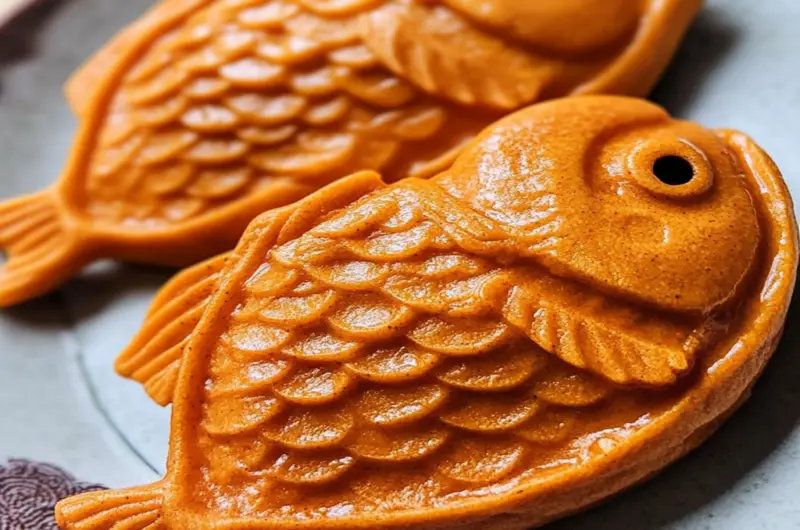 Taiyaki (Fish-Shaped Custard or Red Bean Pastry)
