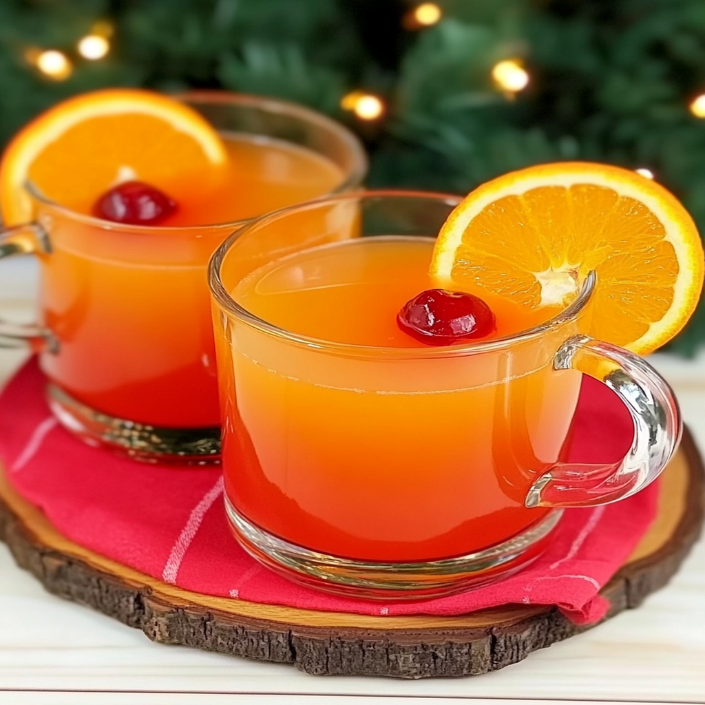 Warm Cherry Orange Non-Alcoholic Christmas Punch