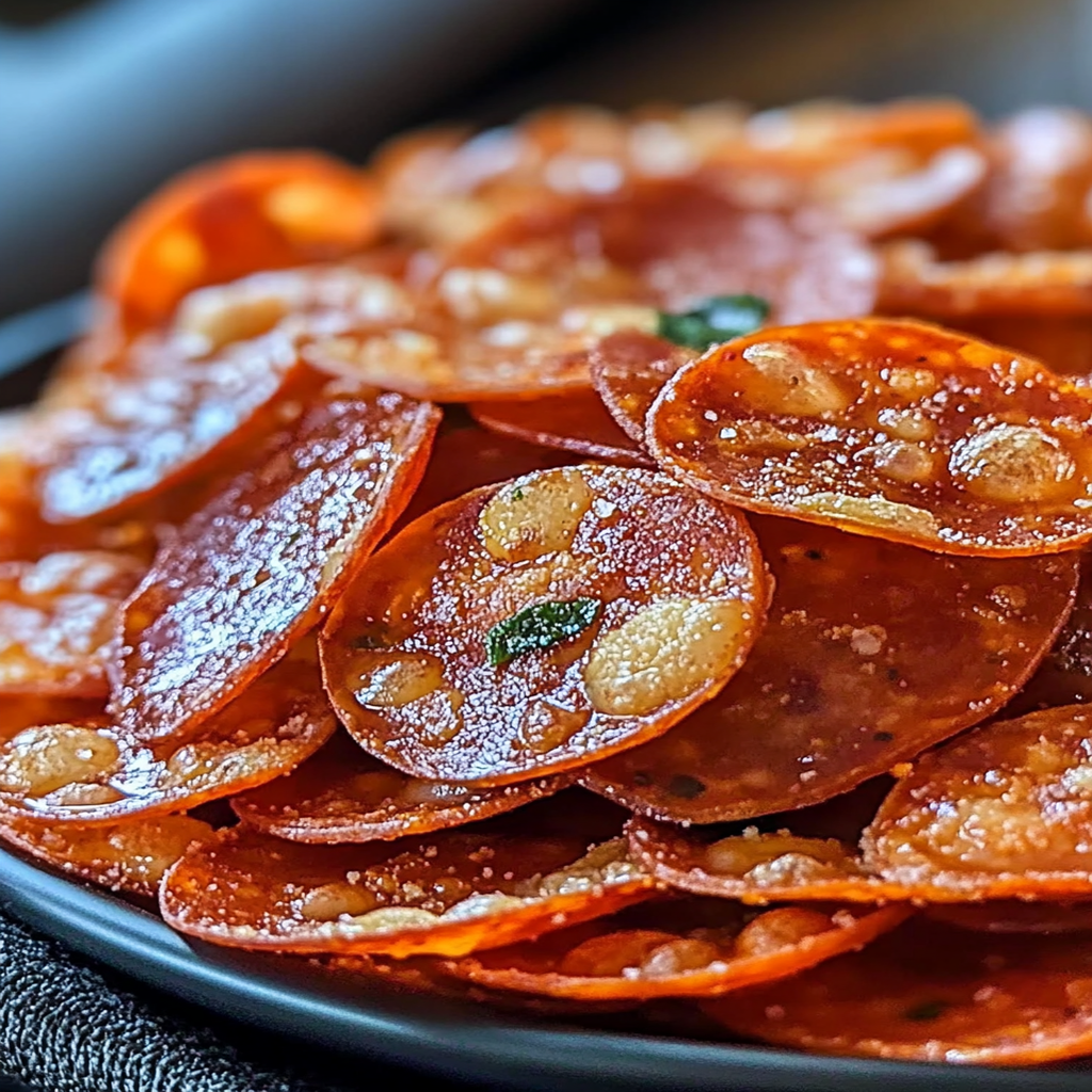 Crispy Pepperoni Cheese Snacks