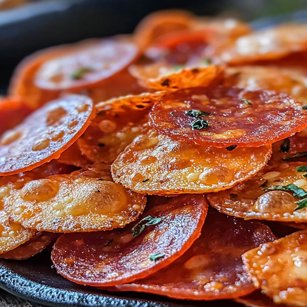 Crispy Pepperoni Cheese Snacks