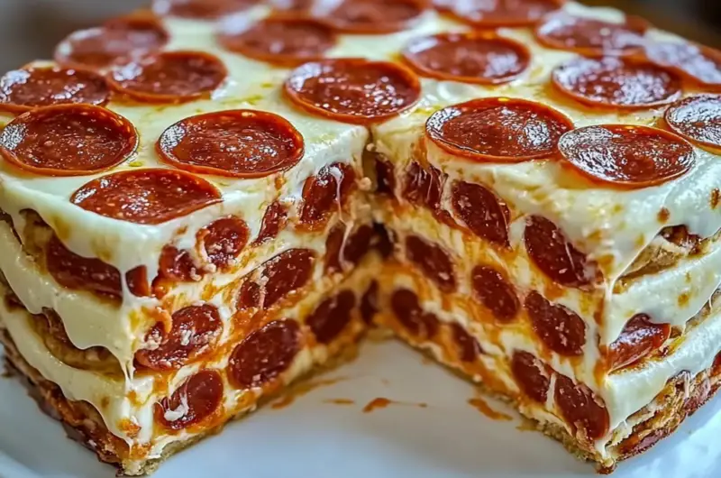 Pepperoni Pizza Layer Cake