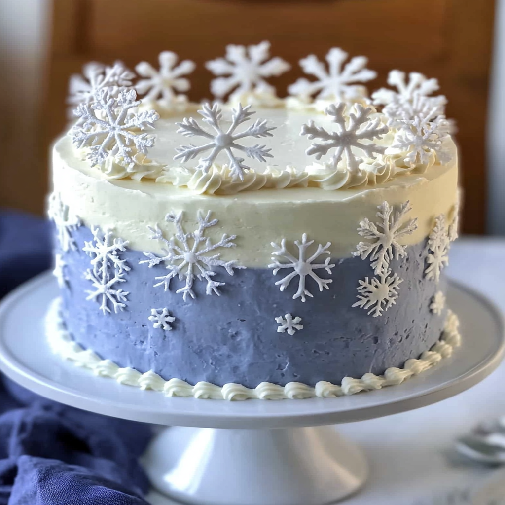 Simple Snowflake Cake