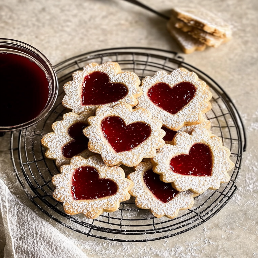 Strawberry Jam Linzer Cookies