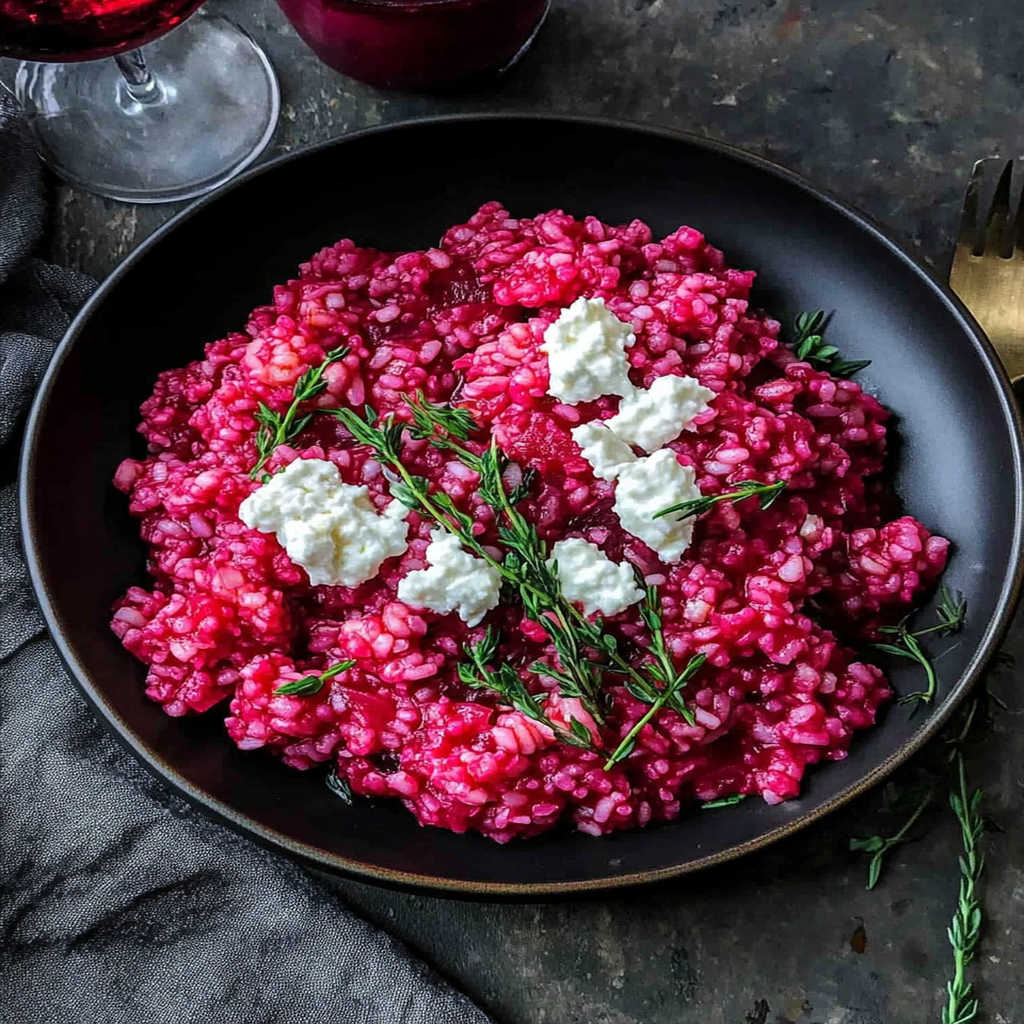 Valentine's Beet Risotto with Goat Cheese