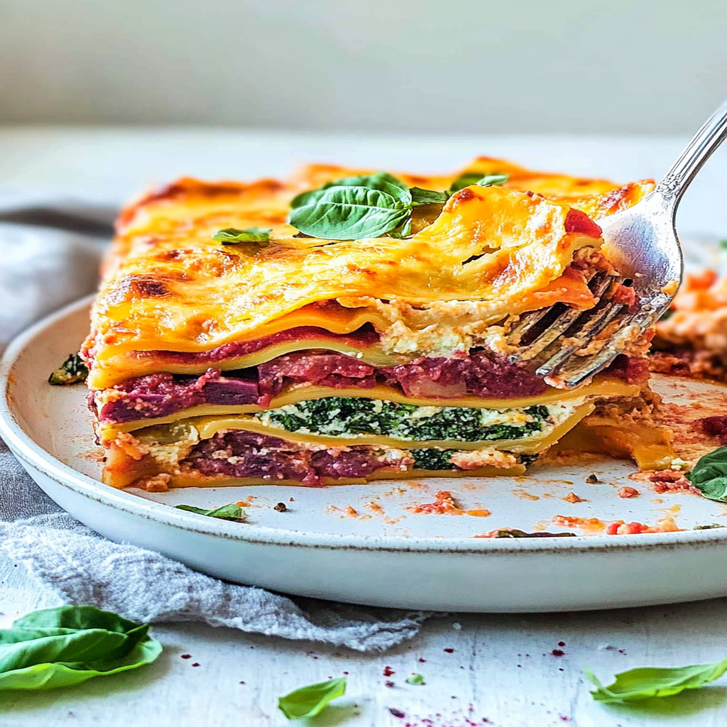 Valentine’s Vegetable-Packed ‘Rainbow’ Lasagna